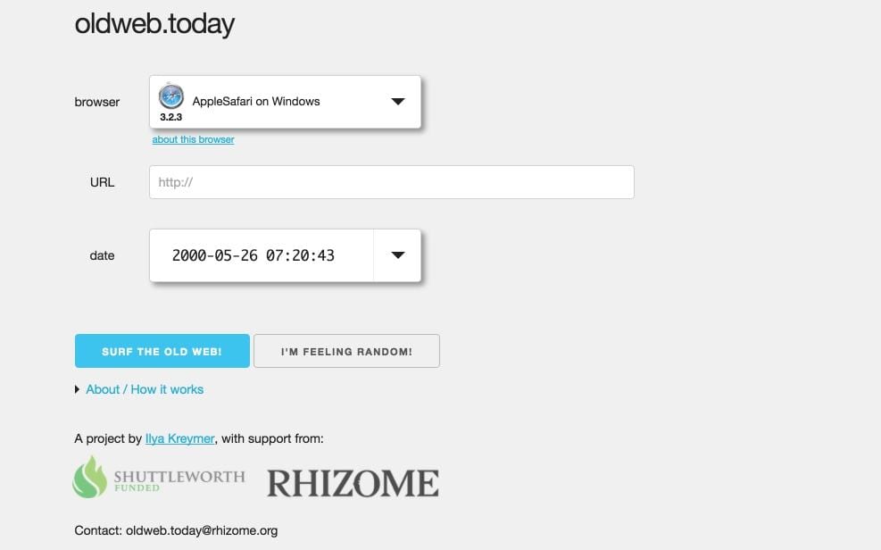 Oldweb Today. La machine à remonter le Web | Les outils de veille