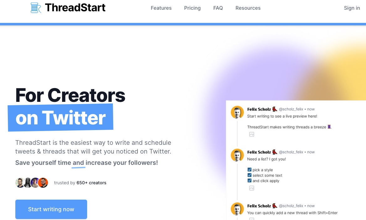 Threadstart. Un outil professionnel pour créer des threads