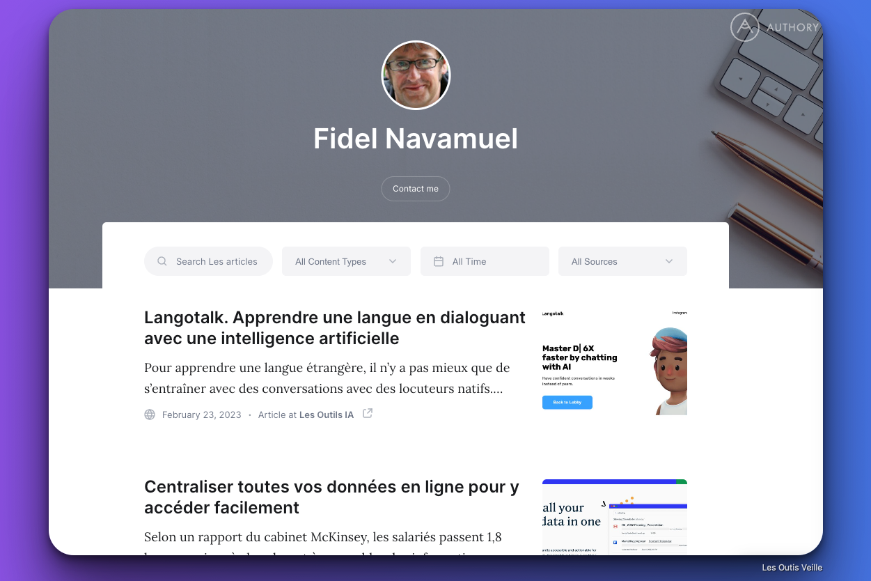 Authory : Un outil pour créer automatiquement votre portfolio numérique