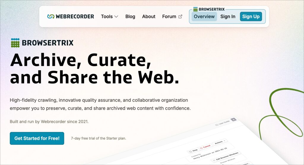 Browsertrix. Une solution d'archivage web professionnelle